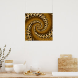 Fractal Golden Double Spiral Poster | Zazzle