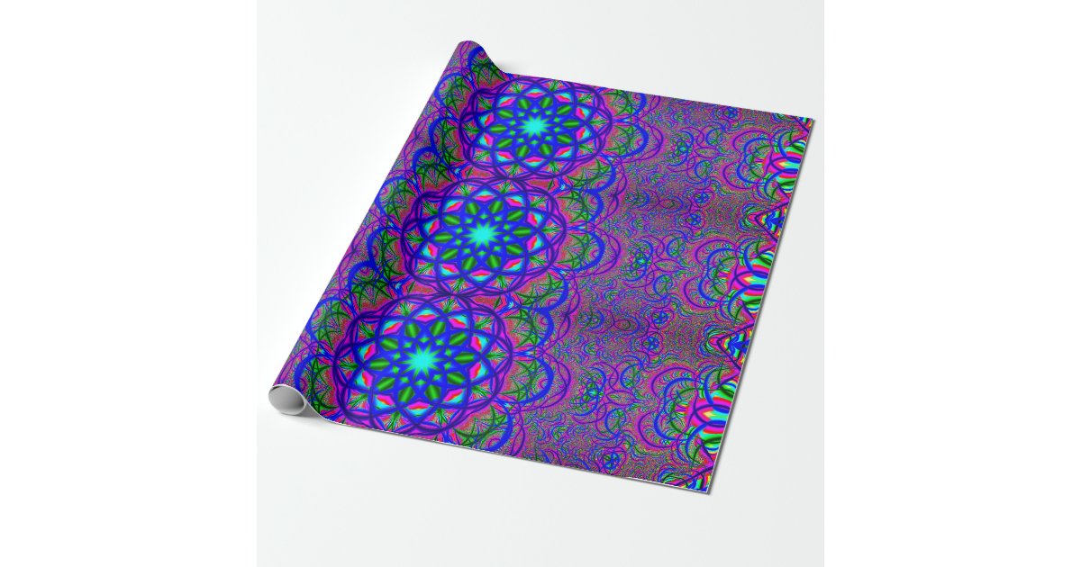 Fractal Mandalas | Psychedelic Wrapping Paper | Zazzle