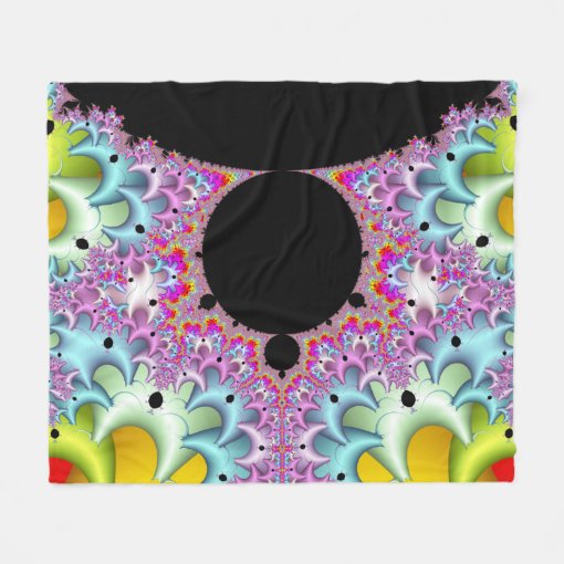Fractal Mandelbrot Multicolor Fleece Blanket | Zazzle