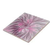 Fractal Pink Flower Dream, Floral Fantasy Pattern Ceramic Tile | Zazzle