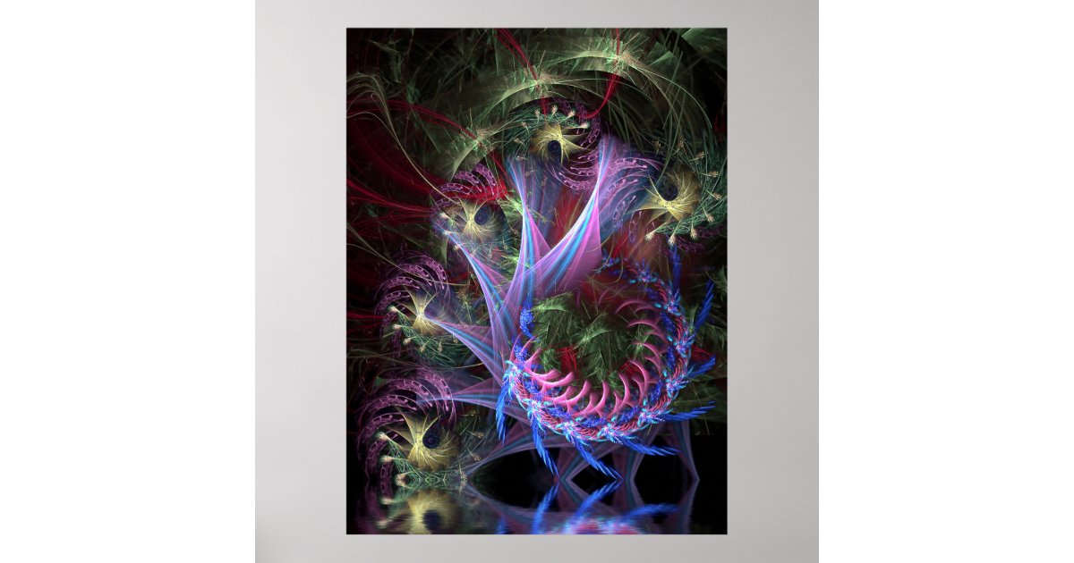 Fractal Ribbons Poster | Zazzle