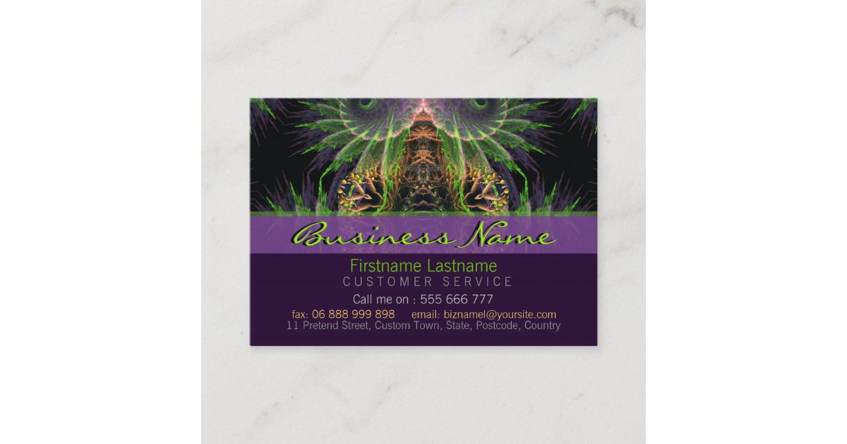Fractal Temple Forest Business card | Zazzle
