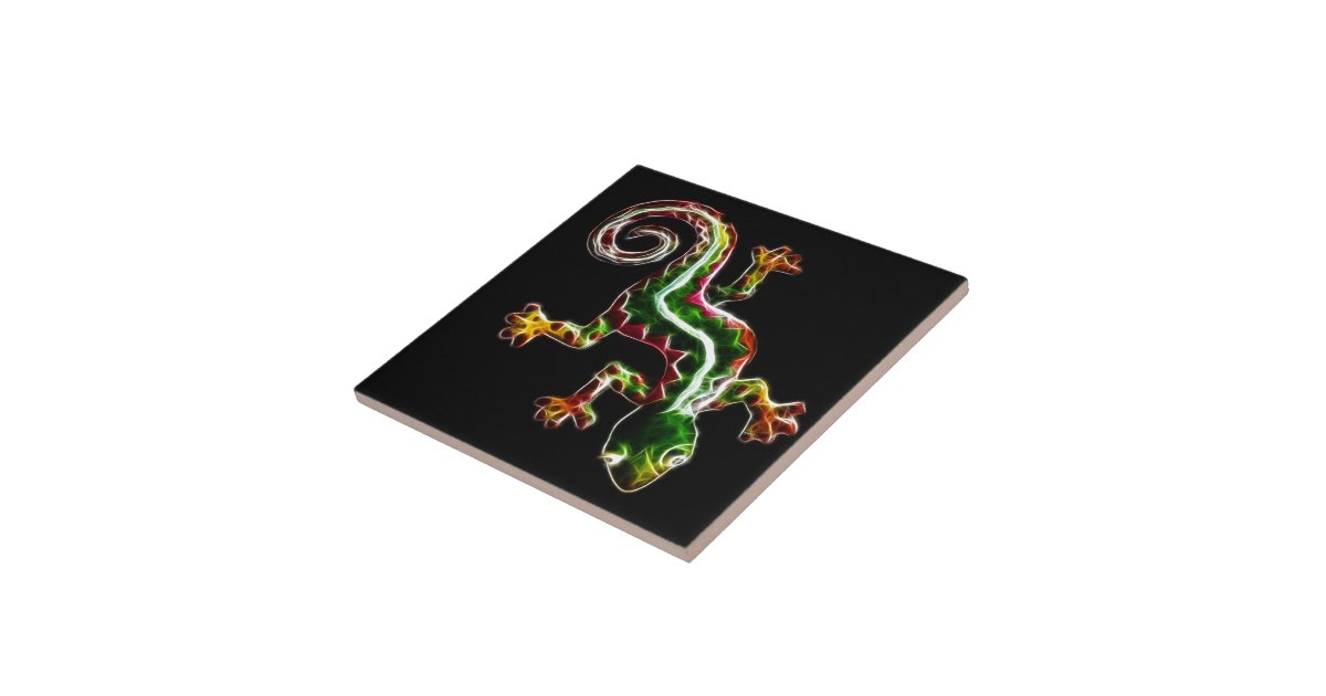 Fractalius Lizard Ceramic Tile | Zazzle