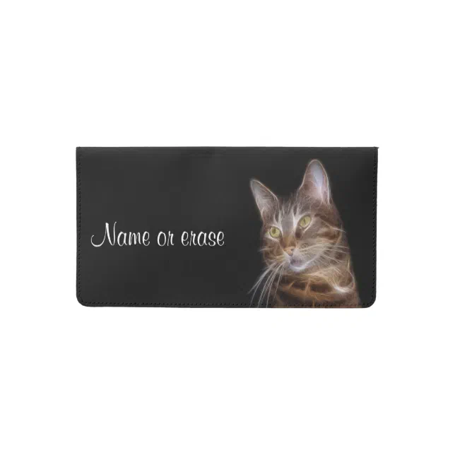 Fractalius tabby cat checkbook cover | Zazzle