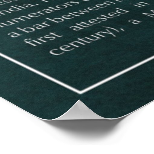 Fraction Poster | Zazzle