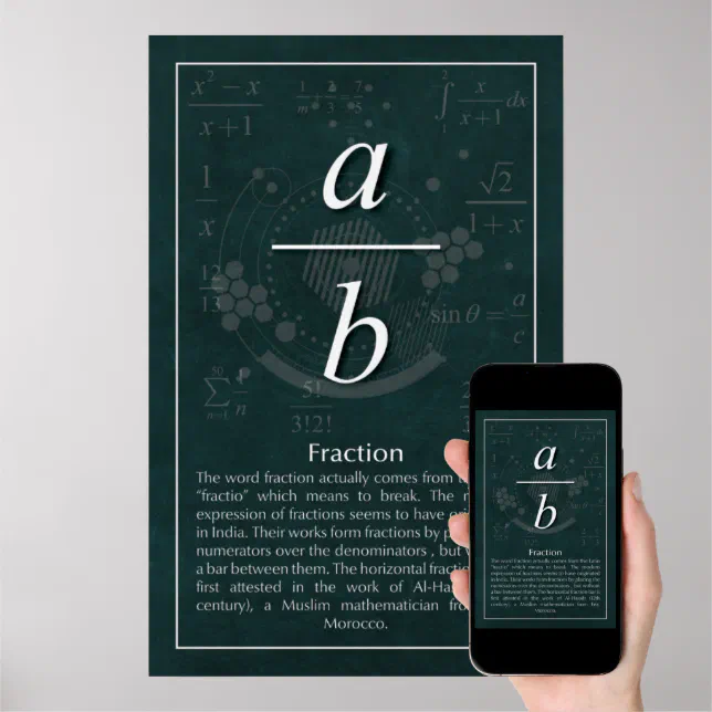 Fraction Poster | Zazzle