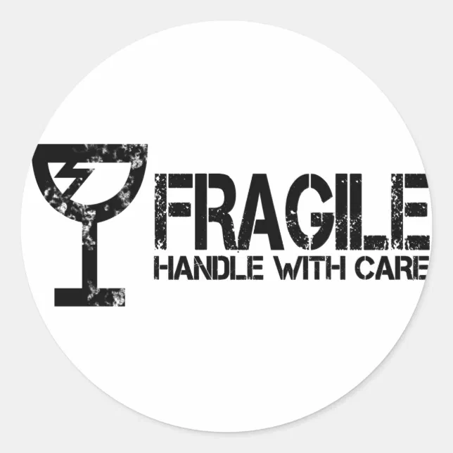 Fragile Classic Round Sticker | Zazzle