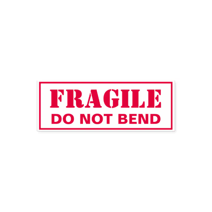 Fragile Do Not Bend Custom Framed Text Self-inking Stamp | Zazzle