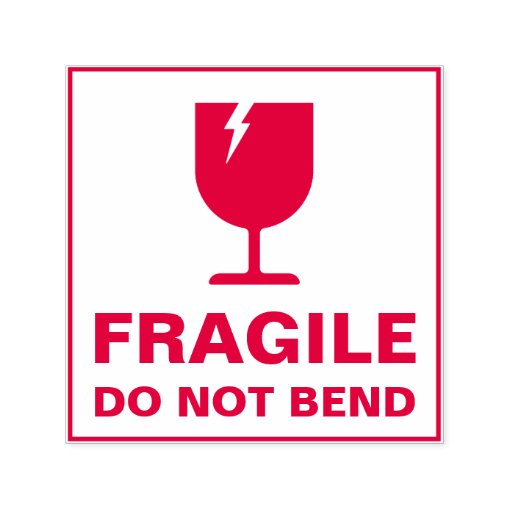 Fragile Do Not Bend Custom Image Text Self-inking Stamp | Zazzle