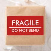 Fragile / Do Not Bend Red Bold Mailing Label | Zazzle