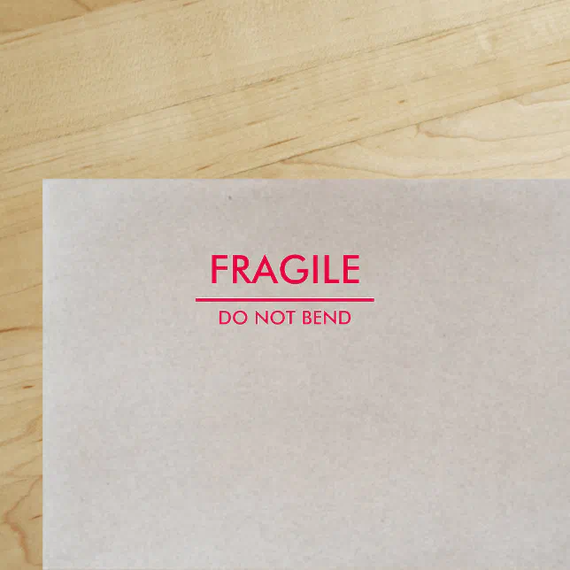 Fragile / Do Not Bend Red Bold Mailing Self-inking Stamp | Zazzle