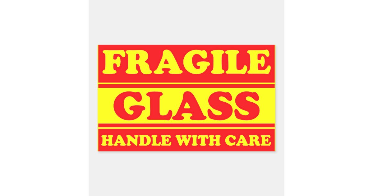 Fragile Glass Shipping Label | Zazzle