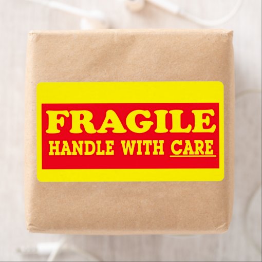 Fragile Handle With Care Shipping Label | Zazzle