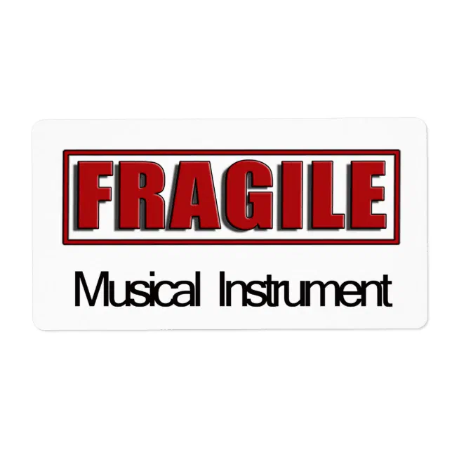Fragile Musical Instrument Labels | Zazzle