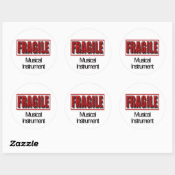 Fragile Musical Instrument Stickers | Zazzle