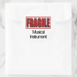 Fragile Musical Instrument Stickers | Zazzle