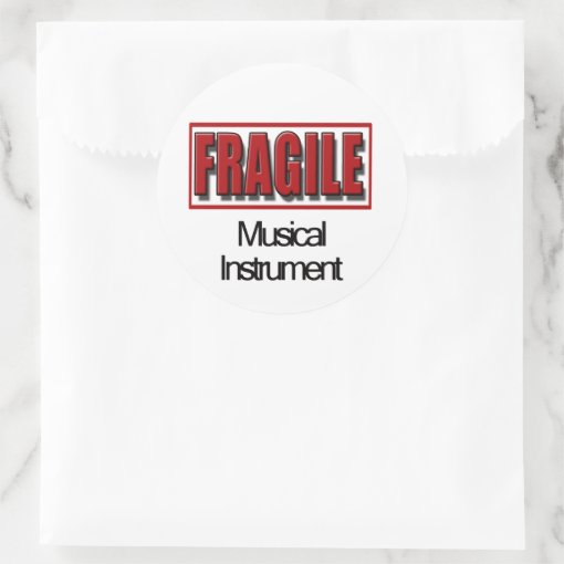 Fragile Musical Instrument Stickers | Zazzle