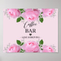 Fragrant Pink Roses, Coffee Bar Poster | Zazzle