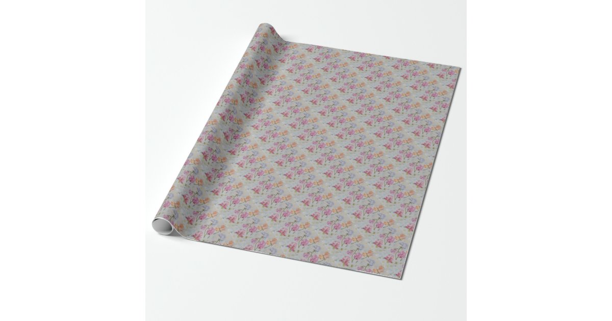 FRAGRANT SWEET PEAS WRAPPING PAPER | Zazzle