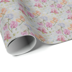 FRAGRANT SWEET PEAS WRAPPING PAPER | Zazzle