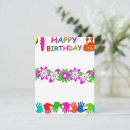 Frame Border Background Birthday Card | Zazzle