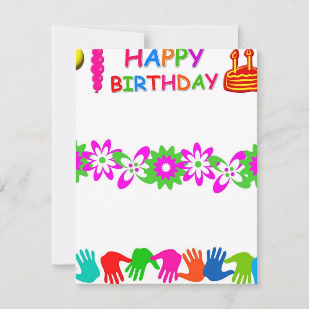 Frame Border Background Birthday Card | Zazzle