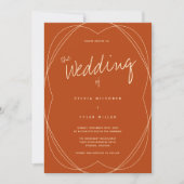 Frame Burnt Orange Wedding Invitation | Zazzle