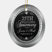 Frame & Hearts 25th Wedding Anniversary Ceramic Ornament | Zazzle