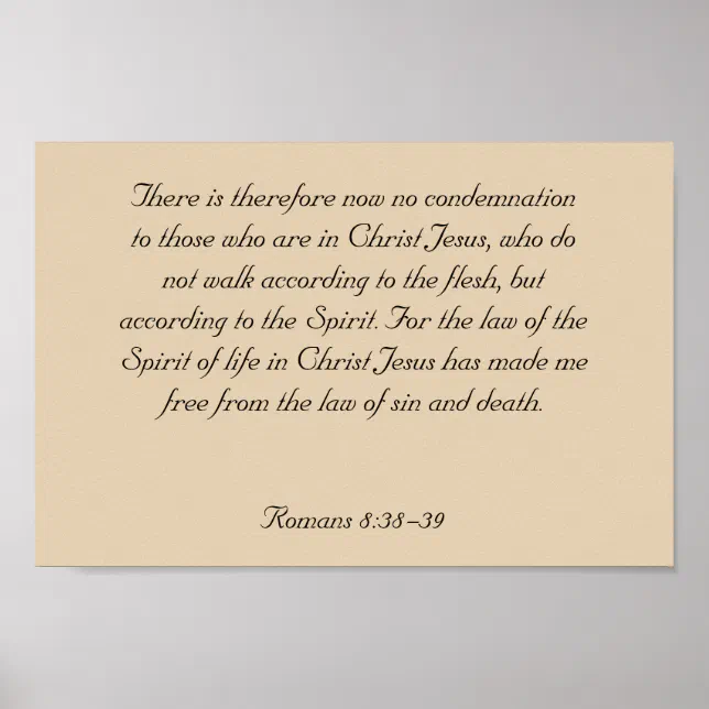 Framed Bible Verse Artwork, Romans 8:38-39 Poster | Zazzle