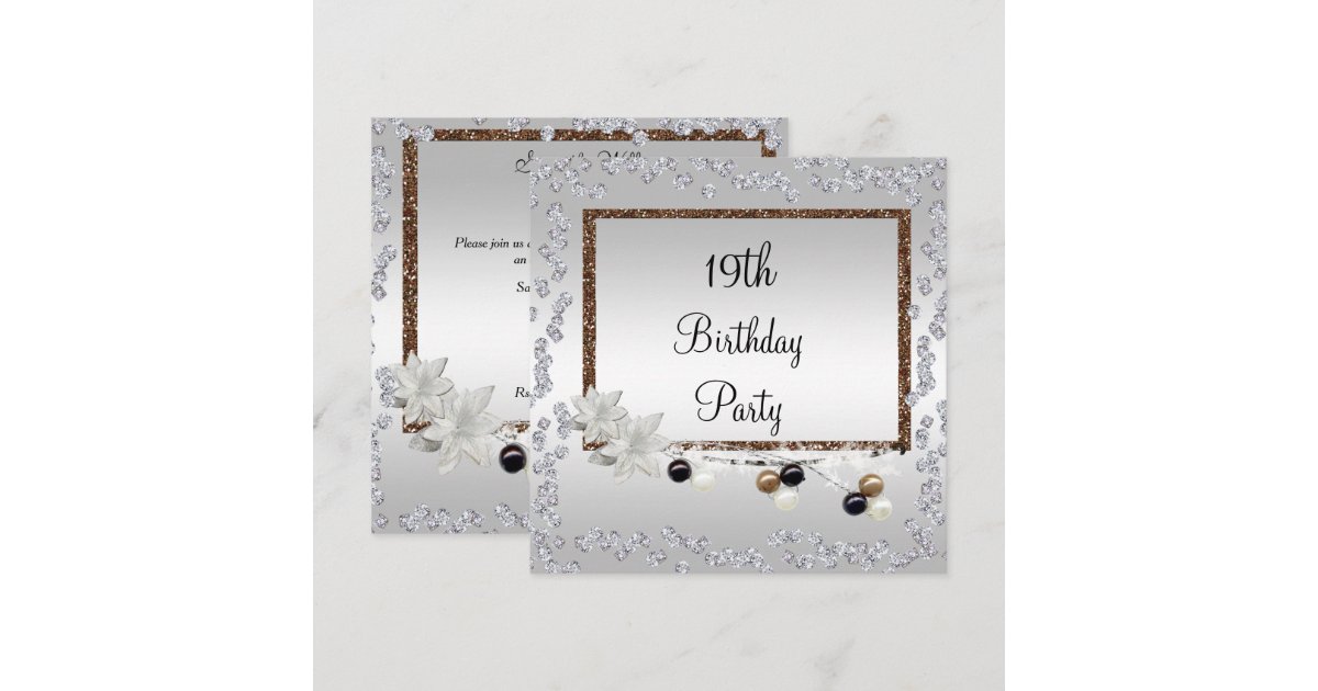 Framed Elegance 19th Birthday Invitation | Zazzle