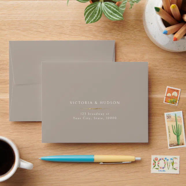 Framed Elegance Modern Simple Wedding RSVP Envelope | Zazzle