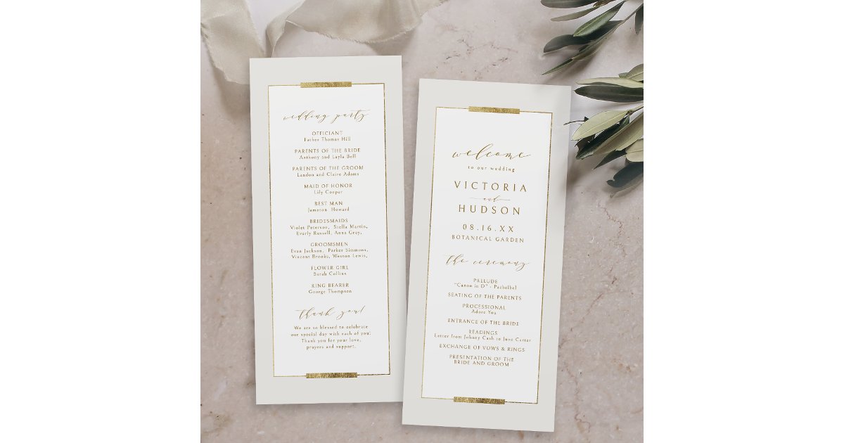Framed Elegance Simple Modern Classy Wedding Program | Zazzle