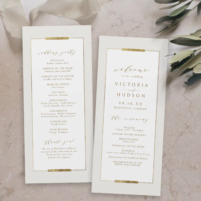 Framed Elegance Simple Modern Classy Wedding Program | Zazzle