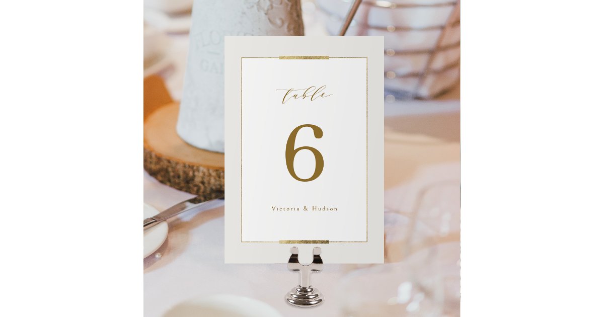 Framed Elegance Simple Modern Classy Wedding Table Number | Zazzle