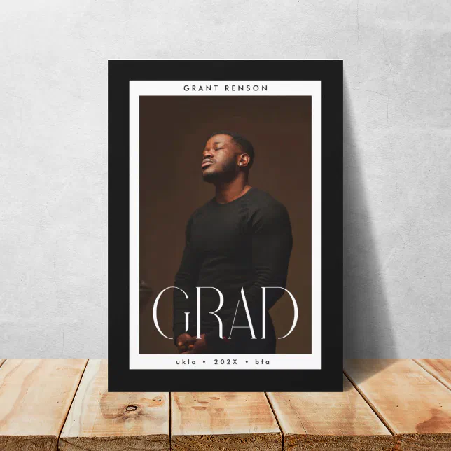 FrameD GRAD University Graduate Photo Graduation Announcement | Zazzle