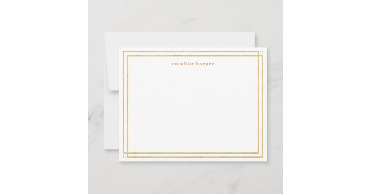 Framed in Gold Note Card | Zazzle