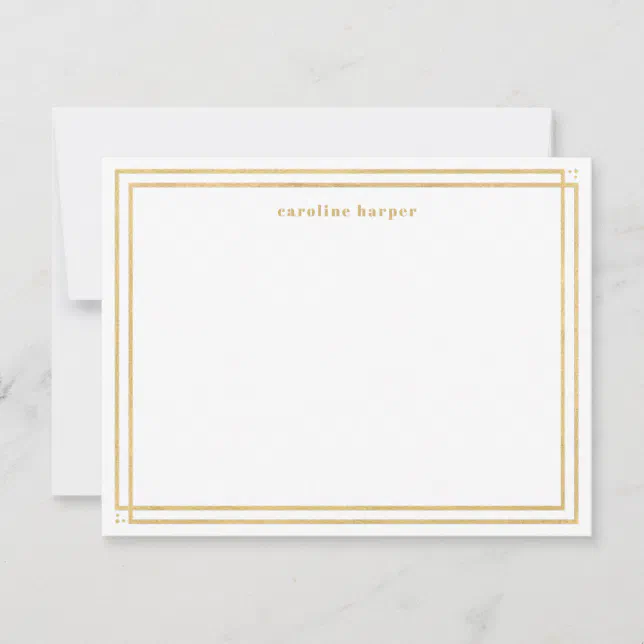Framed in Gold Note Card | Zazzle