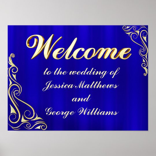(Frameless) Elegant Regal Golden Welcome Sign | Zazzle.com