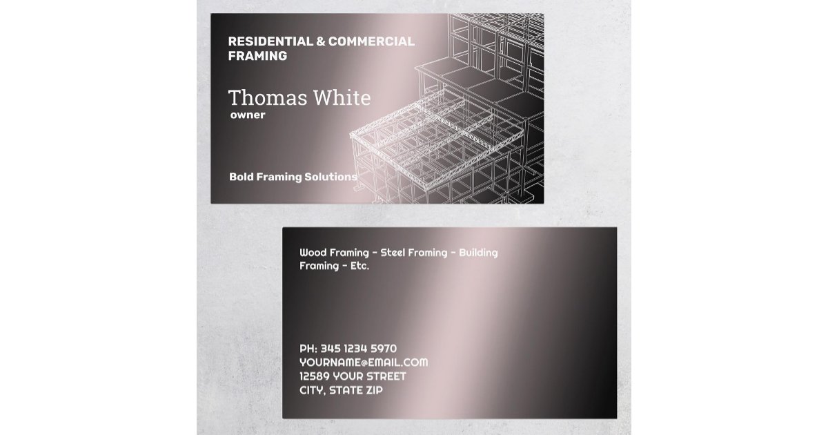 Framing Contractor Business Card | Zazzle