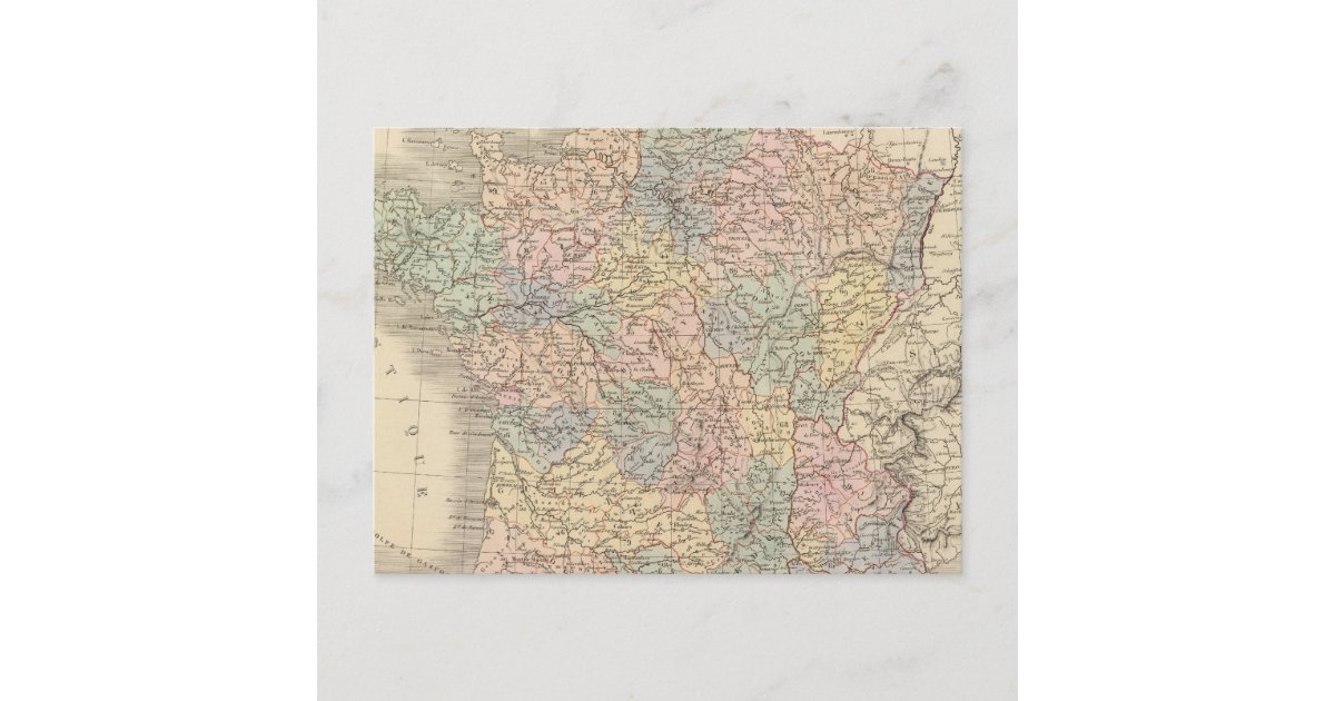 France Atlas Map Postcard | Zazzle