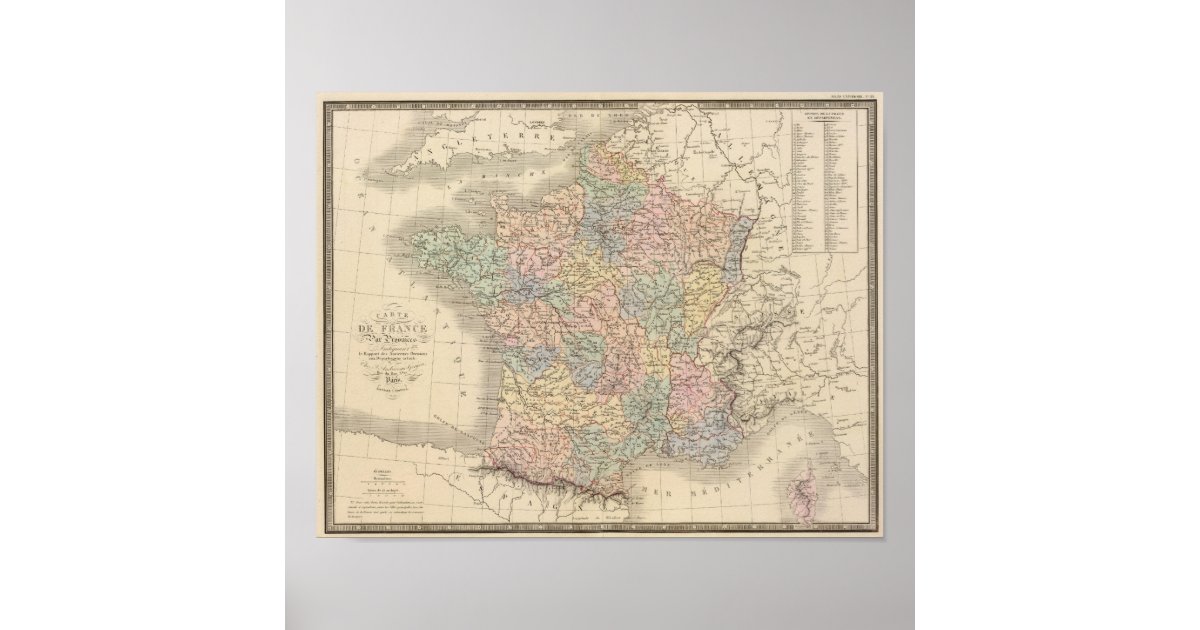 France Atlas Map Poster | Zazzle