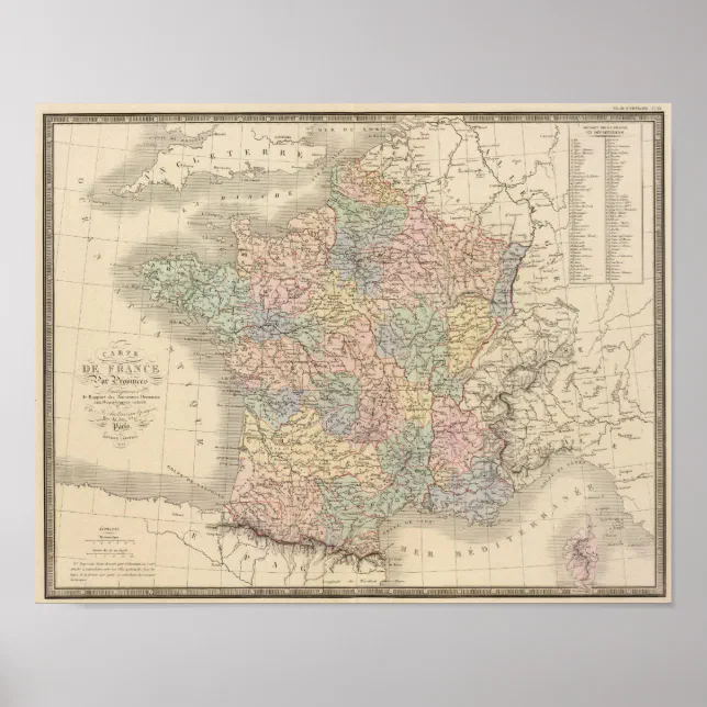 France Atlas Map Poster | Zazzle
