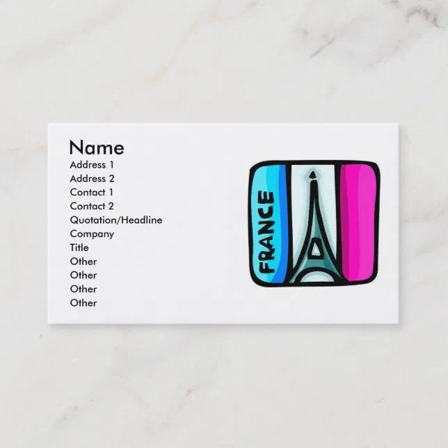 France Business Card | Zazzle