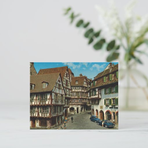 France, Colmar, Alsace, retro postcard | Zazzle