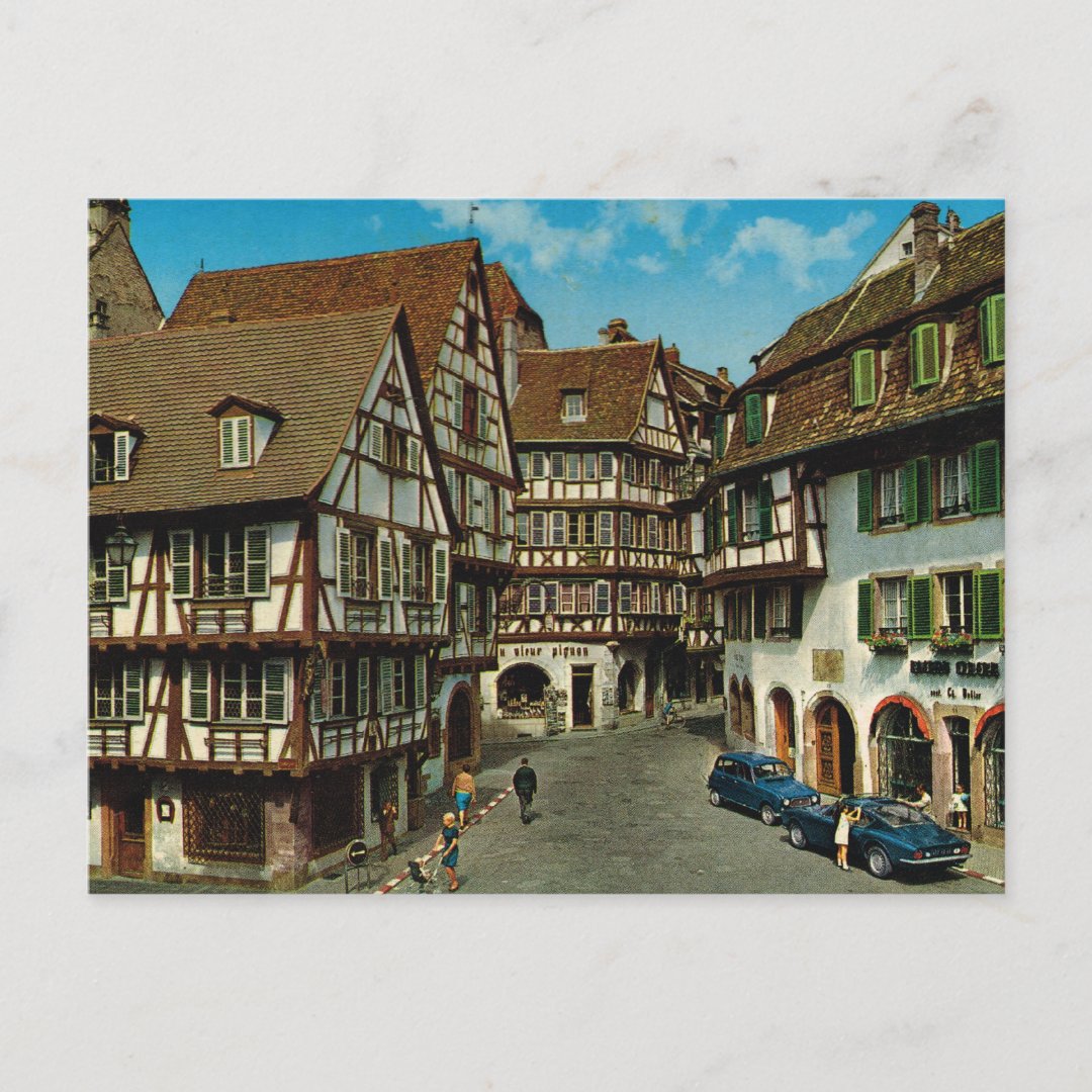 France, Colmar, Alsace, retro postcard | Zazzle