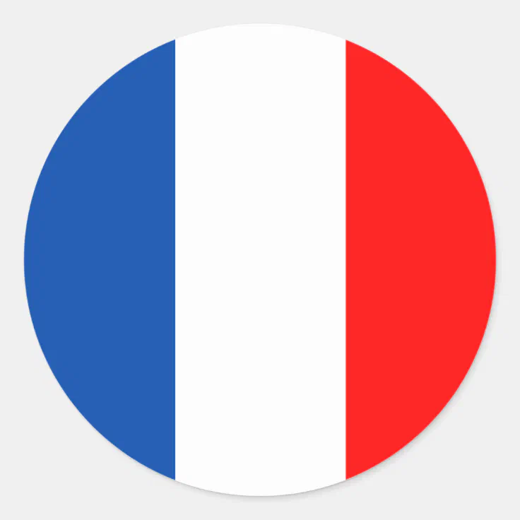 France flag classic round sticker | Zazzle