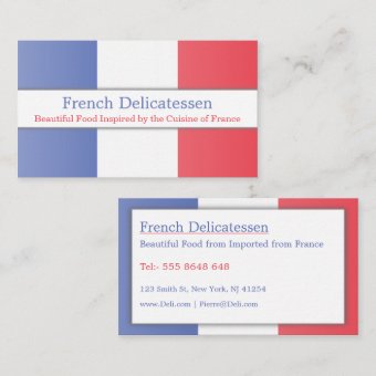 France Flag, Fully Customizable Business Card | Zazzle