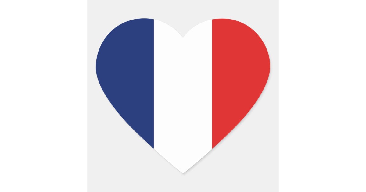 France Flag Heart Sticker | Zazzle