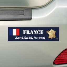 France Flag + Map Bumper Sticker | Zazzle