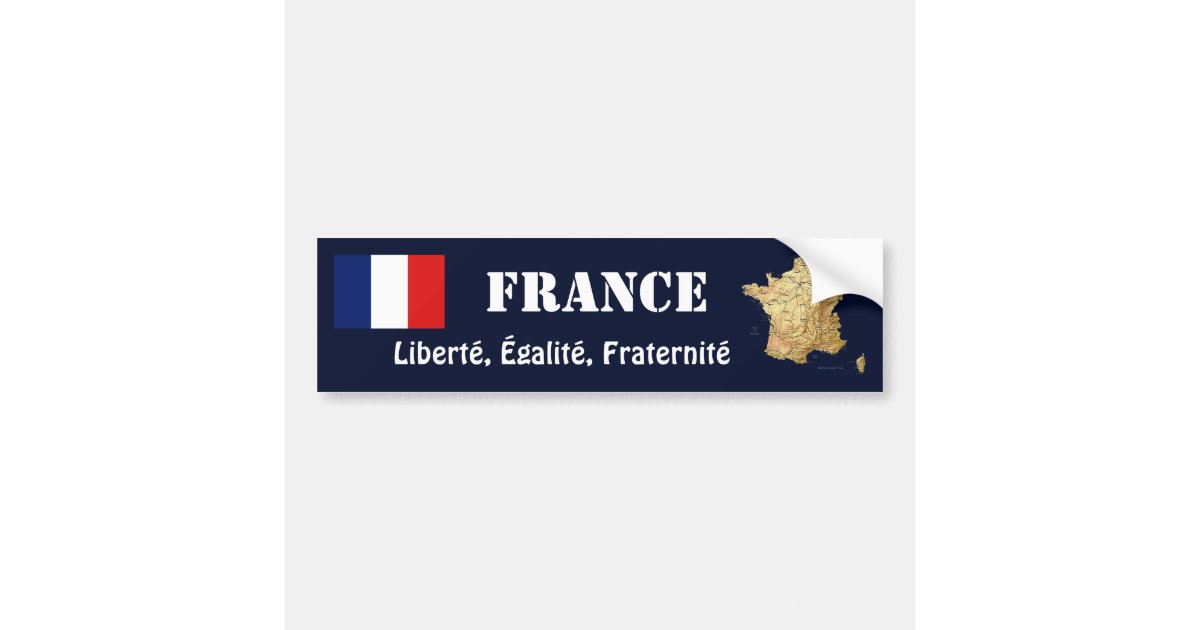 France Flag + Map Bumper Sticker | Zazzle